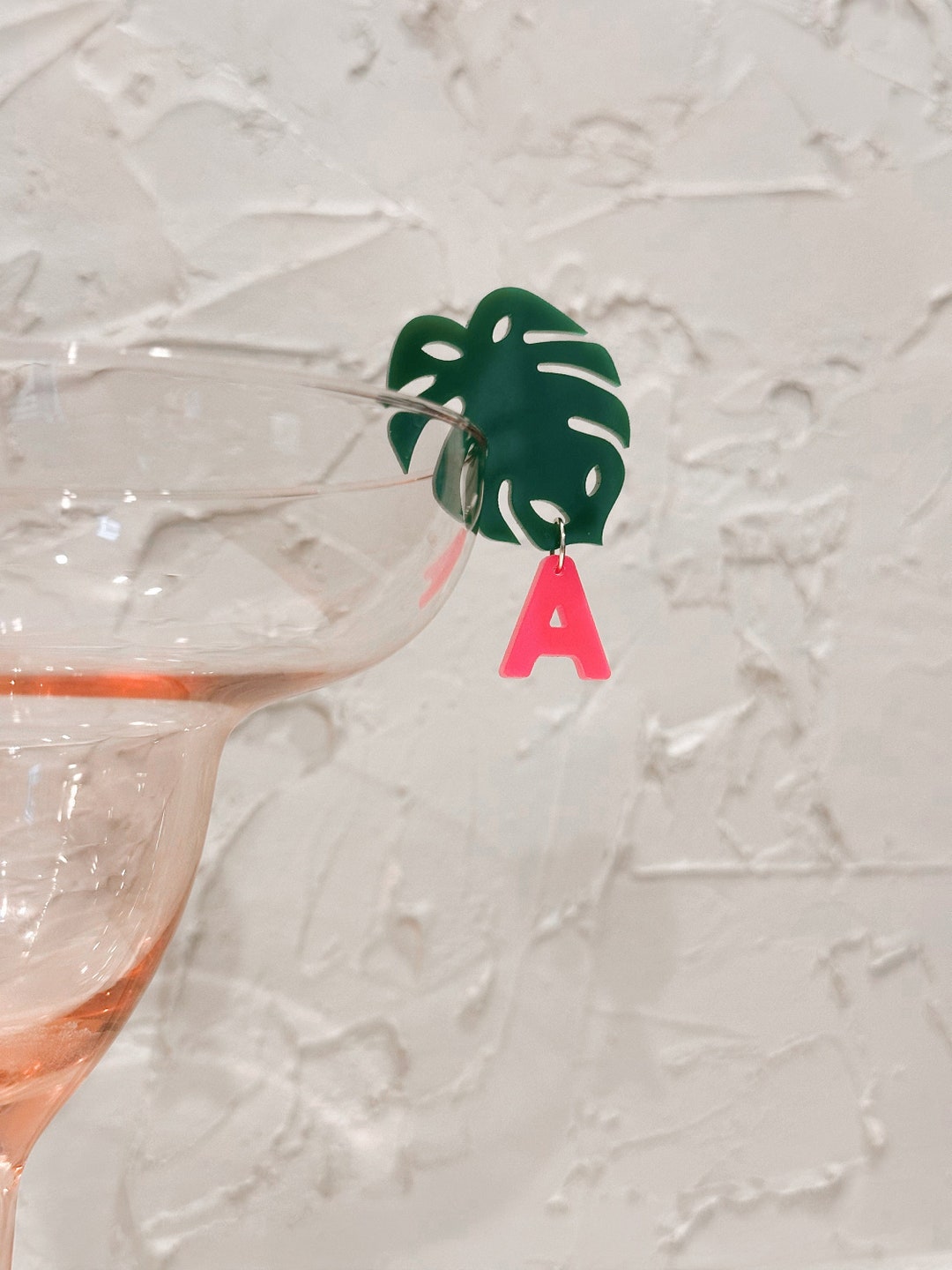 Leaf Drink Tags, Custom Color Drink Clips, Personalized Drink Markers ...