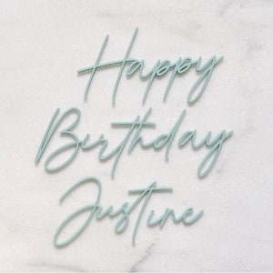 Personalized Birthday Cake Topper, Custom Acrylic Flat Laying Cake ...