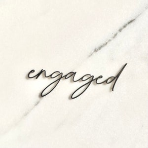 Engaged Flat Lay Cake Topper, Custom Engagement Charm - Etsy