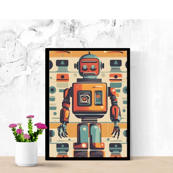 Robot Poster - Etsy