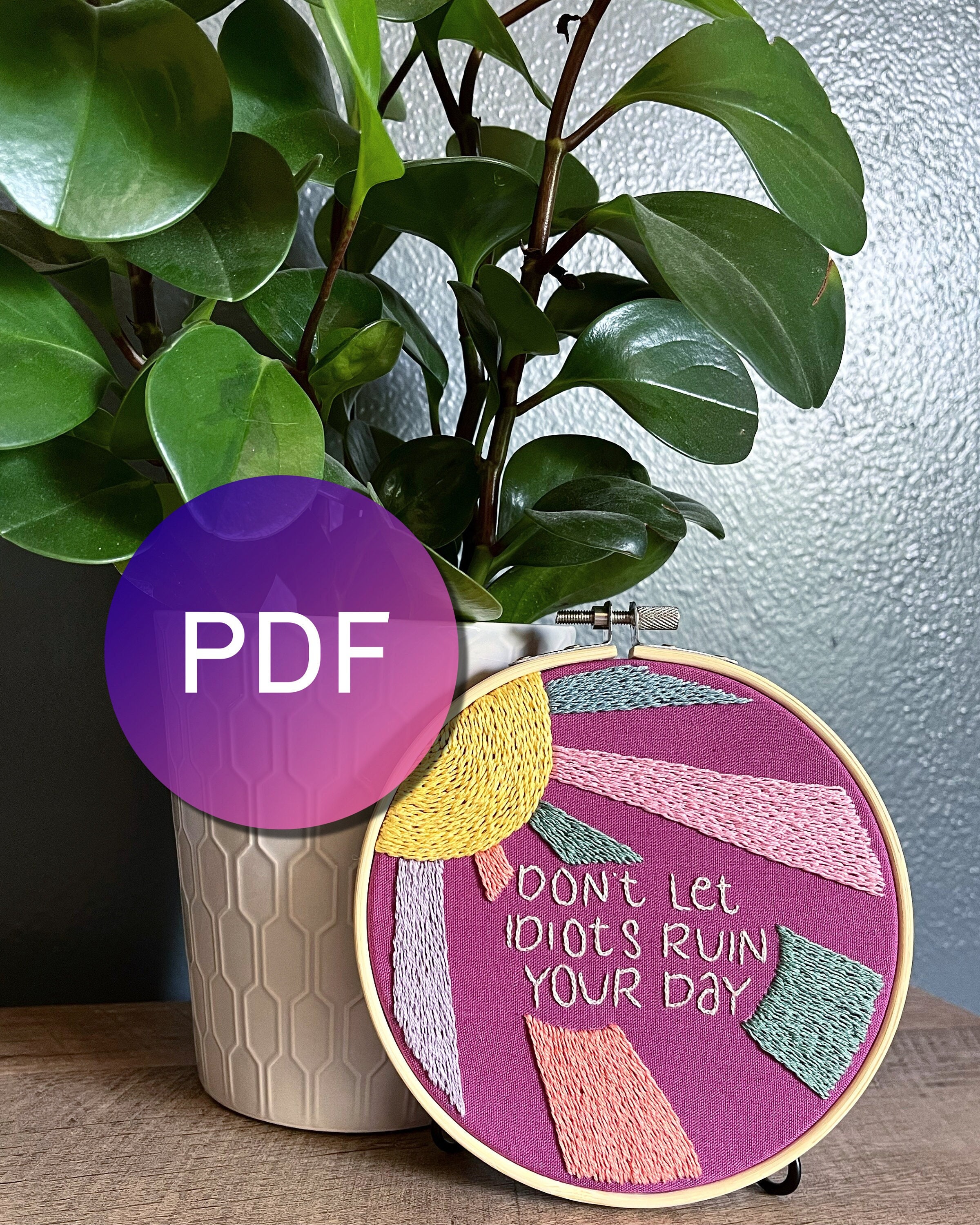 Idiots, Modern Embroidery Pattern for Beginners PDF Printable Download ...