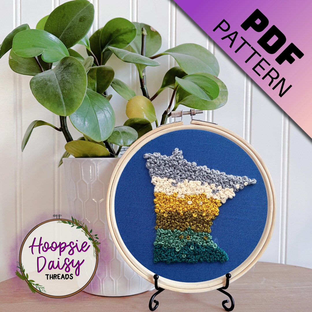 MN Ombre, Modern Embroidery Pattern for Beginners- PDF Printable ...