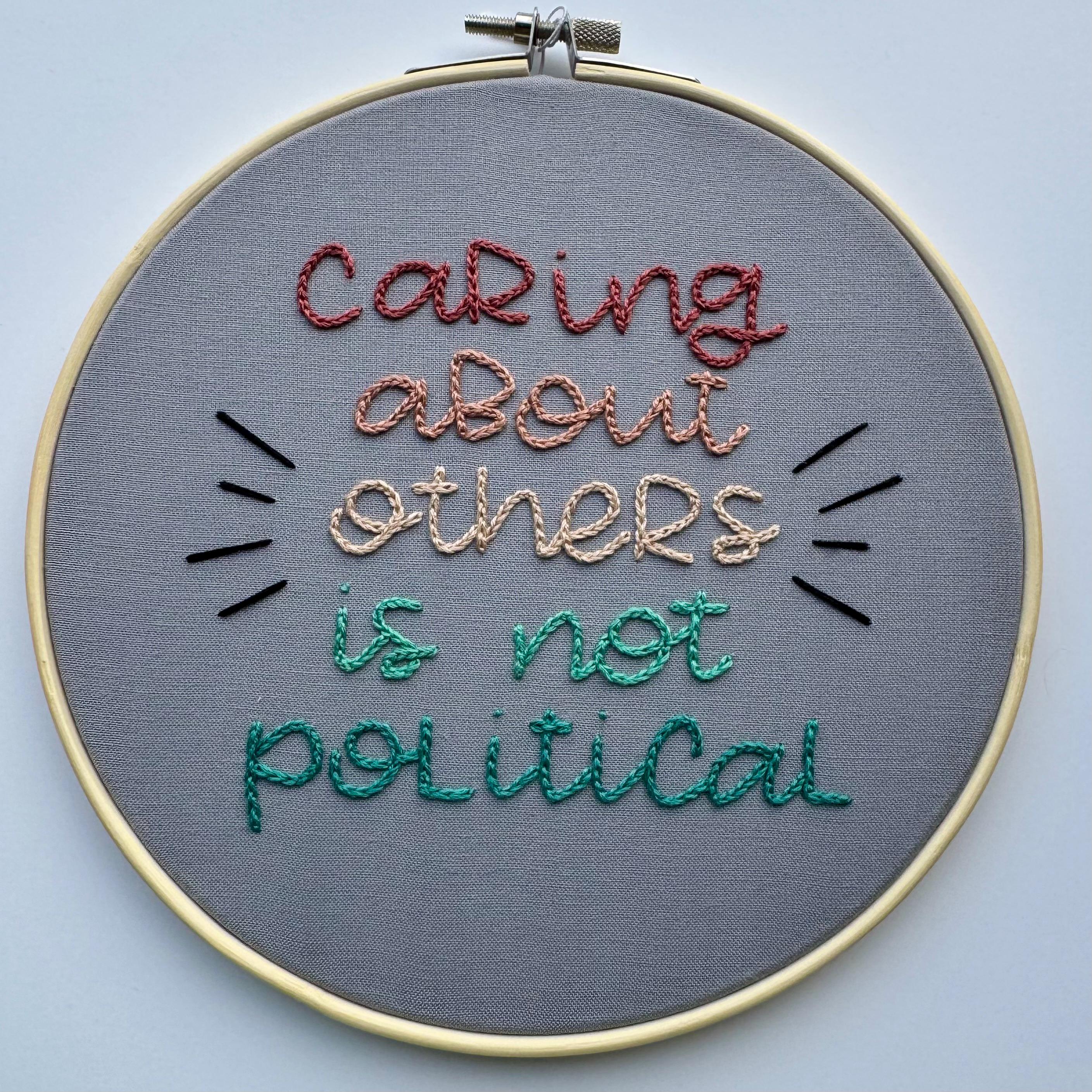 Not Political, Modern Embroidery Pattern for Beginners- PDF Printable ...