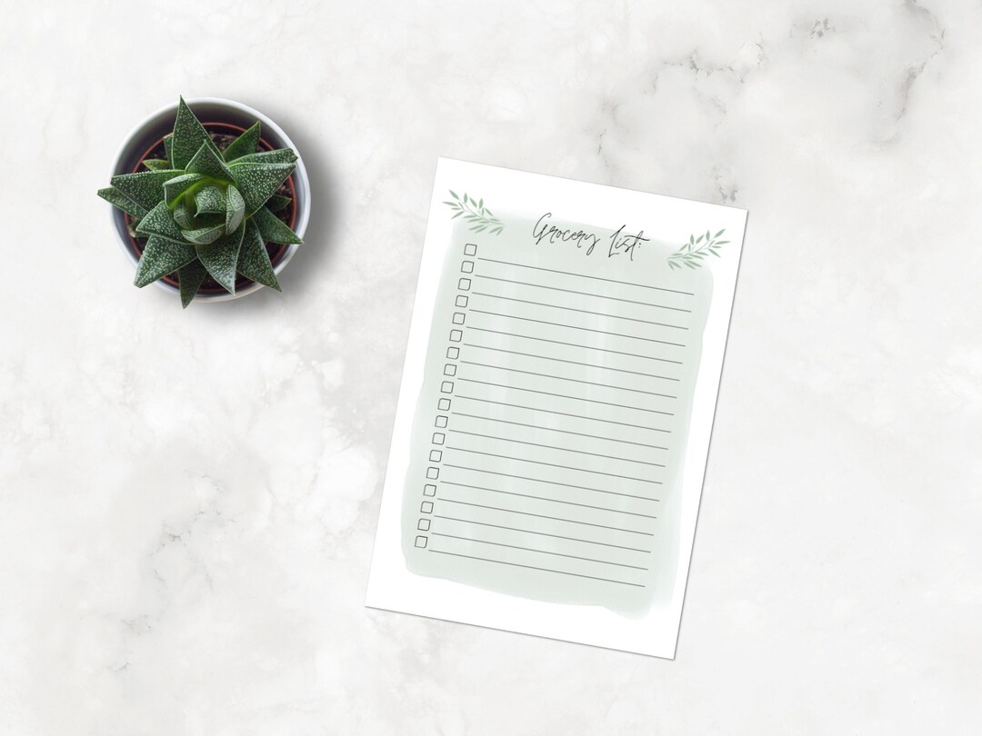 Grocery List Printable Farmhouse List to Do List Greenery - Etsy