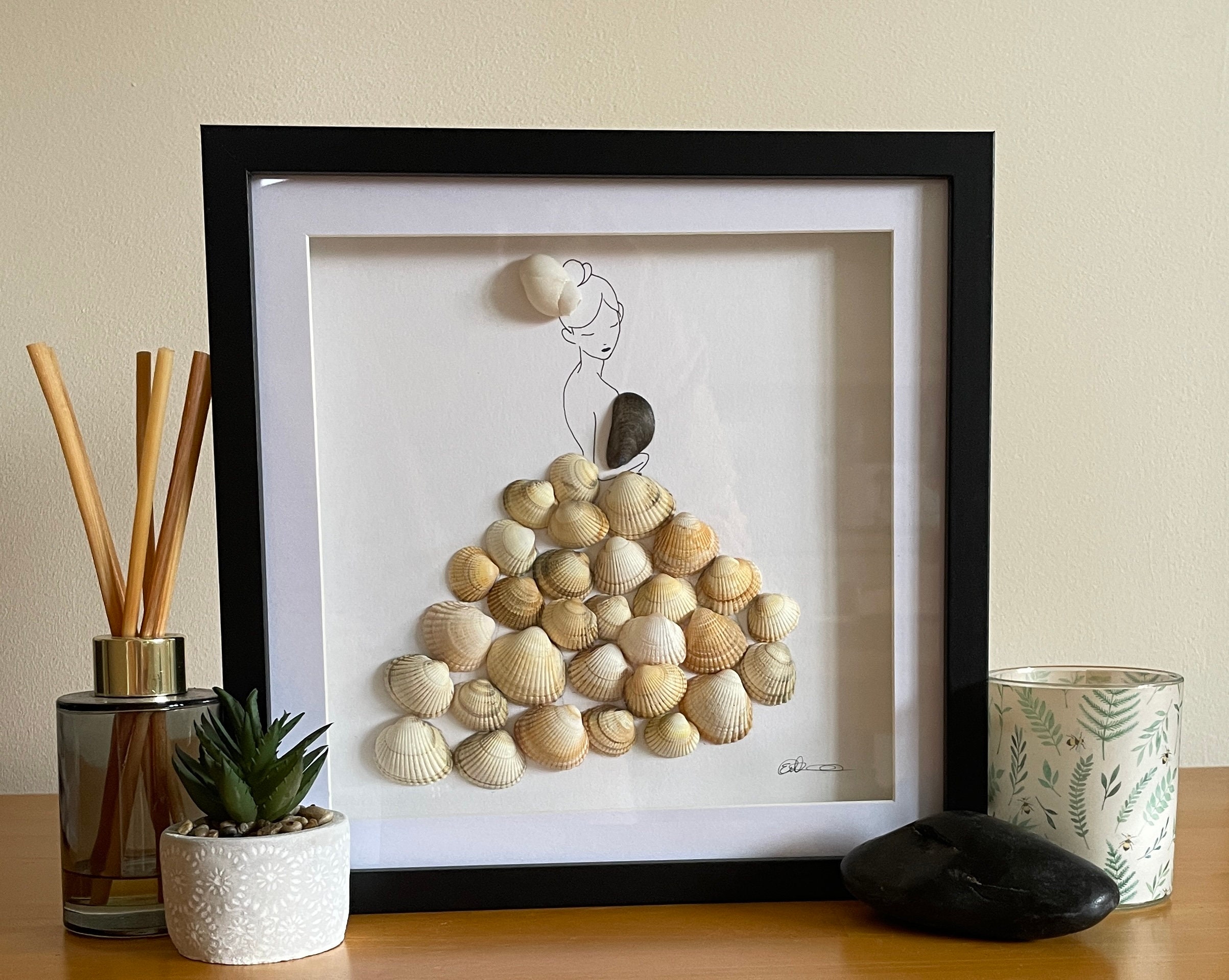 Seashell Art Picture Real Hunstanton Seashell Picture Seashell Home ...
