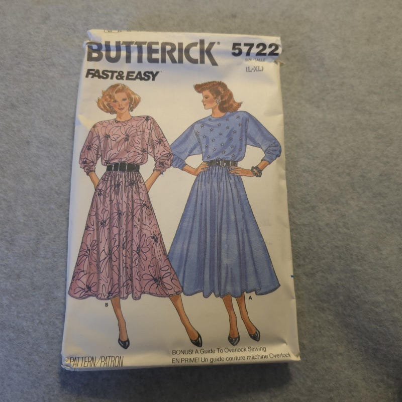 Butterick 80s Dress Pattern - Etsy