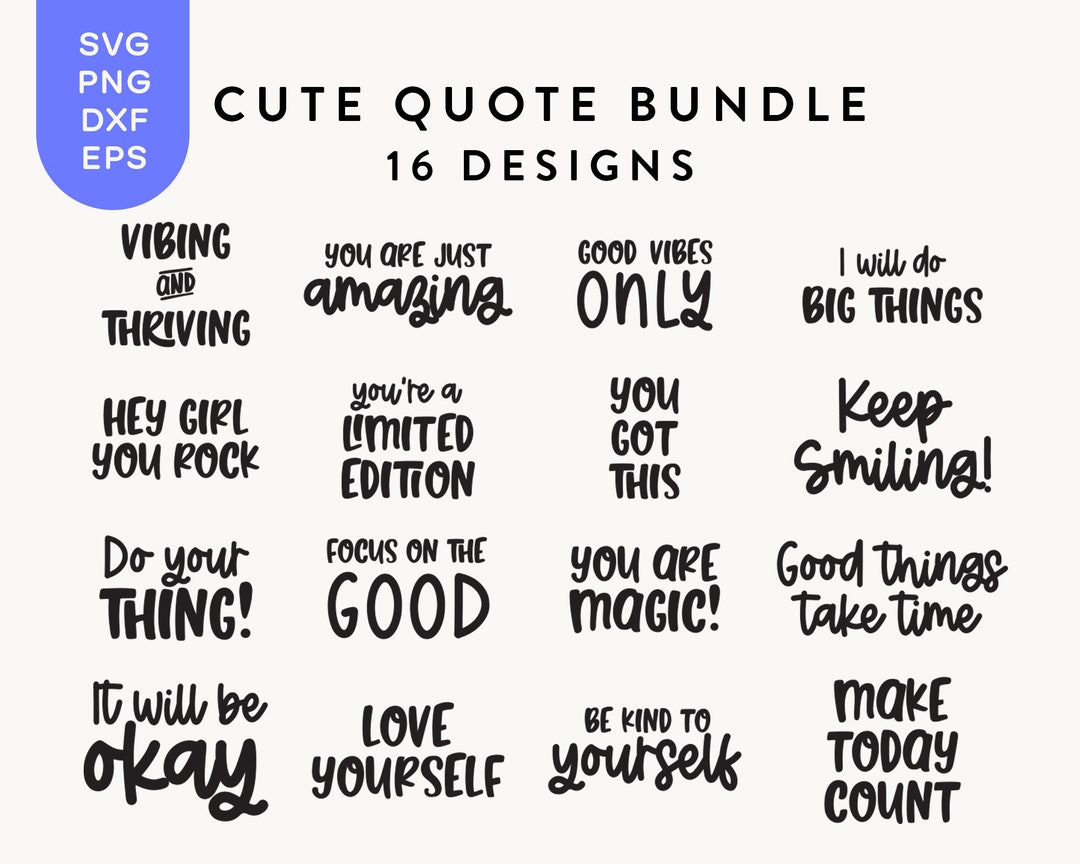 Cute Quotes SVG PNG DXF, Self Care Svg, Mental Health, Positive ...