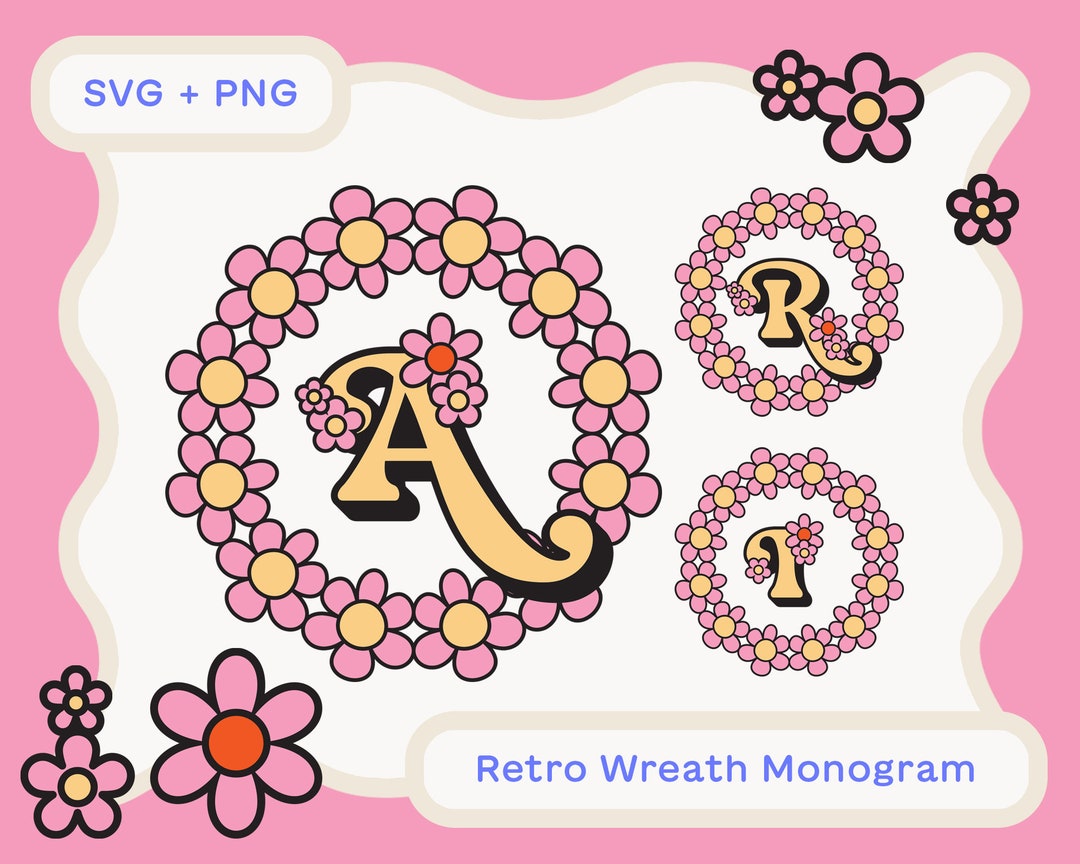 Retro Alphabet Set SVG PNG, Retro Monogram, Monogram Svg, Cricut ...