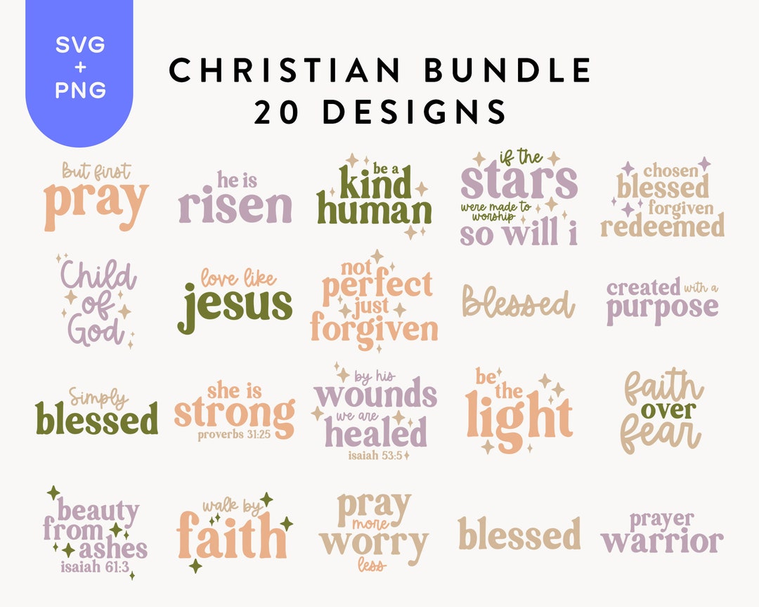Christian Quote Bundle SVG PNG PDF, Bible Quote Svg, Bible Verse Shirt ...