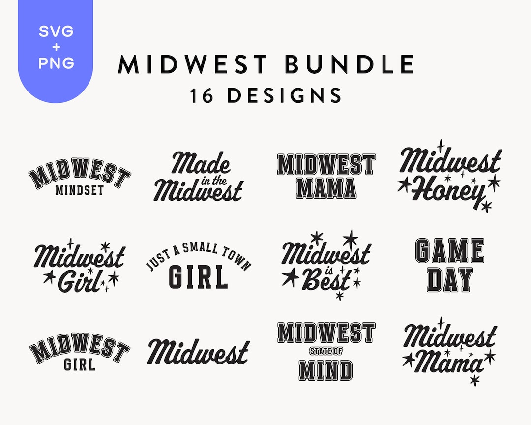 Midwest Shirt Bundle SVG PNG PDF, Midwest Girl Sweatshirt, College ...