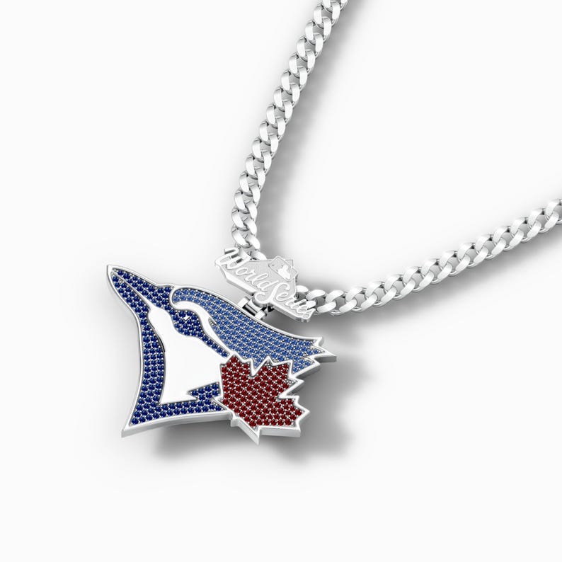925 Sterling Silver Toronto World Series Blue Jays Pendant, Iced Red ...