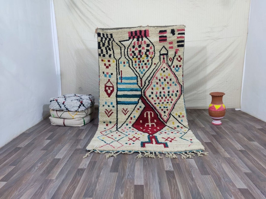 Moroccan Rug Hand Knotted,personalized Home Carpet,custom Morrocan ...