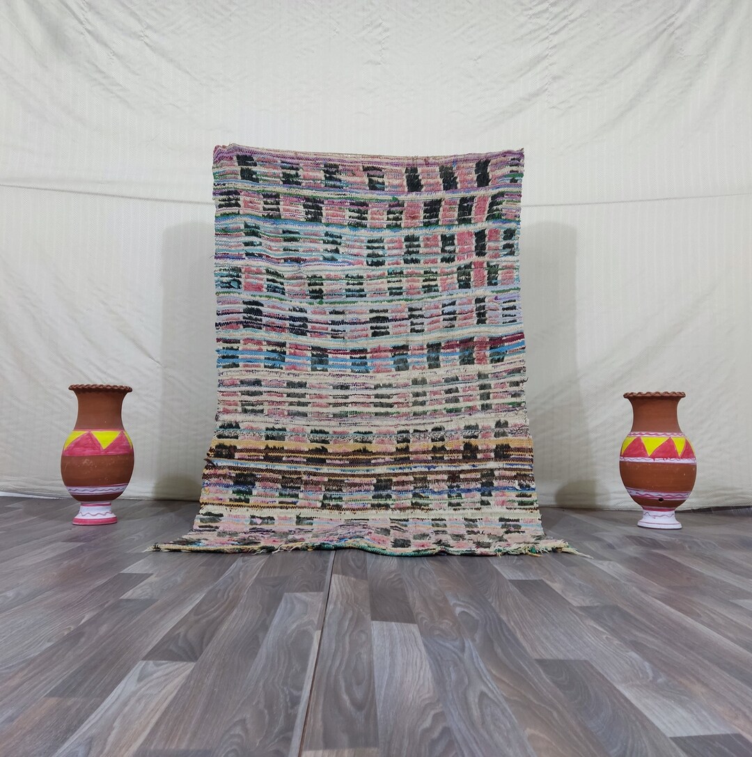 Vintage Checker Rug Runner,vintage Moroccan Checker Rug,handmade ...