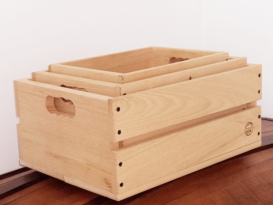 Set of 3 Wooden Crates - Etsy