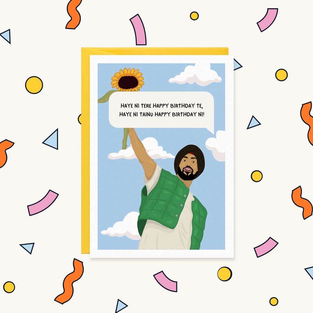 Happy Birthday Card Punjabi - Diljit Dosanjh Card - Diljit Card - Vibe ...