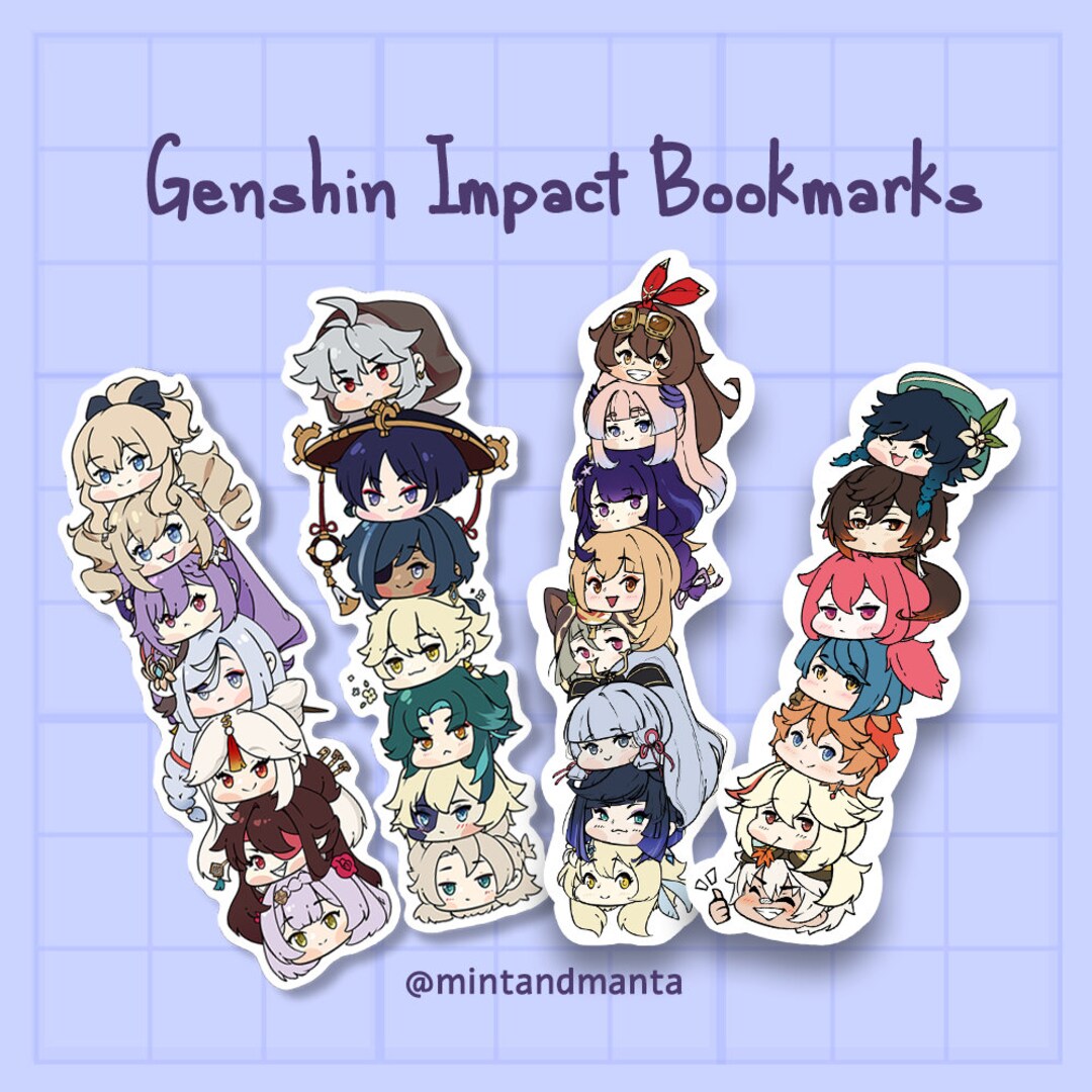 Genshin Impact Bookmark Books Cute Bookmark School - Etsy