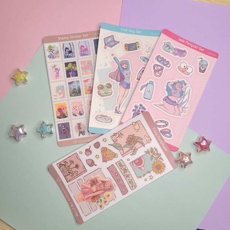 Aesthetic Girls Sticker Sheet | Journal Stickers | Planner Stickers ...