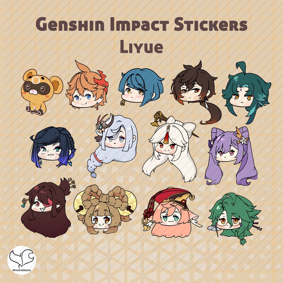 Genshin Impact Waterproof Vinyl Stickers | Laptop Sticker, Deco Sticker ...