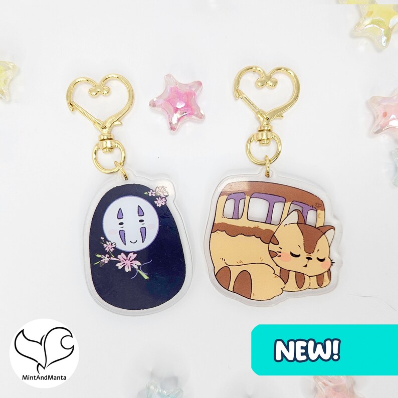 Ghibli Inspired Acrylic Charms | Keychain | Keyring| Totoro, Howl's ...