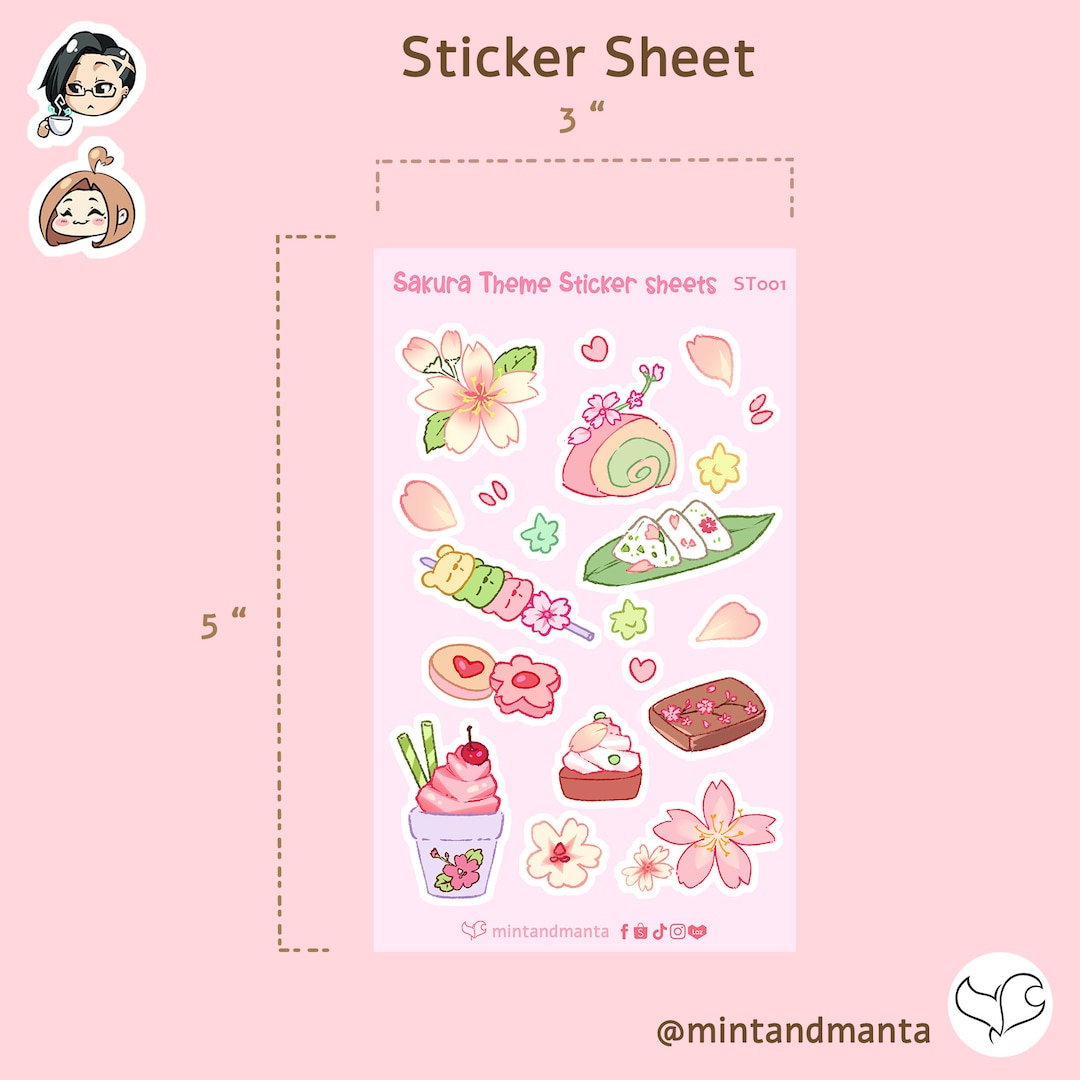 Sakura Sticker Sheet Cherry Blossom - Etsy