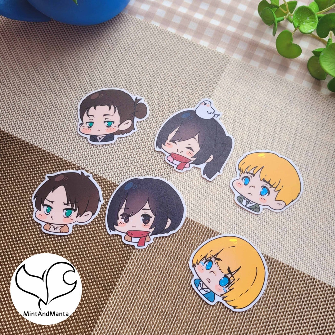 Attack on Titan Sticker | Waterproof Vinyl Stickers | Eren, Mikasa ...