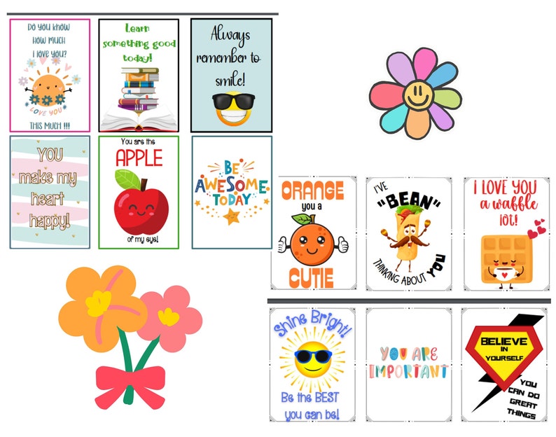 Kids Lunchbox Notes: 72 Motivational Cards (digital Download) - Etsy