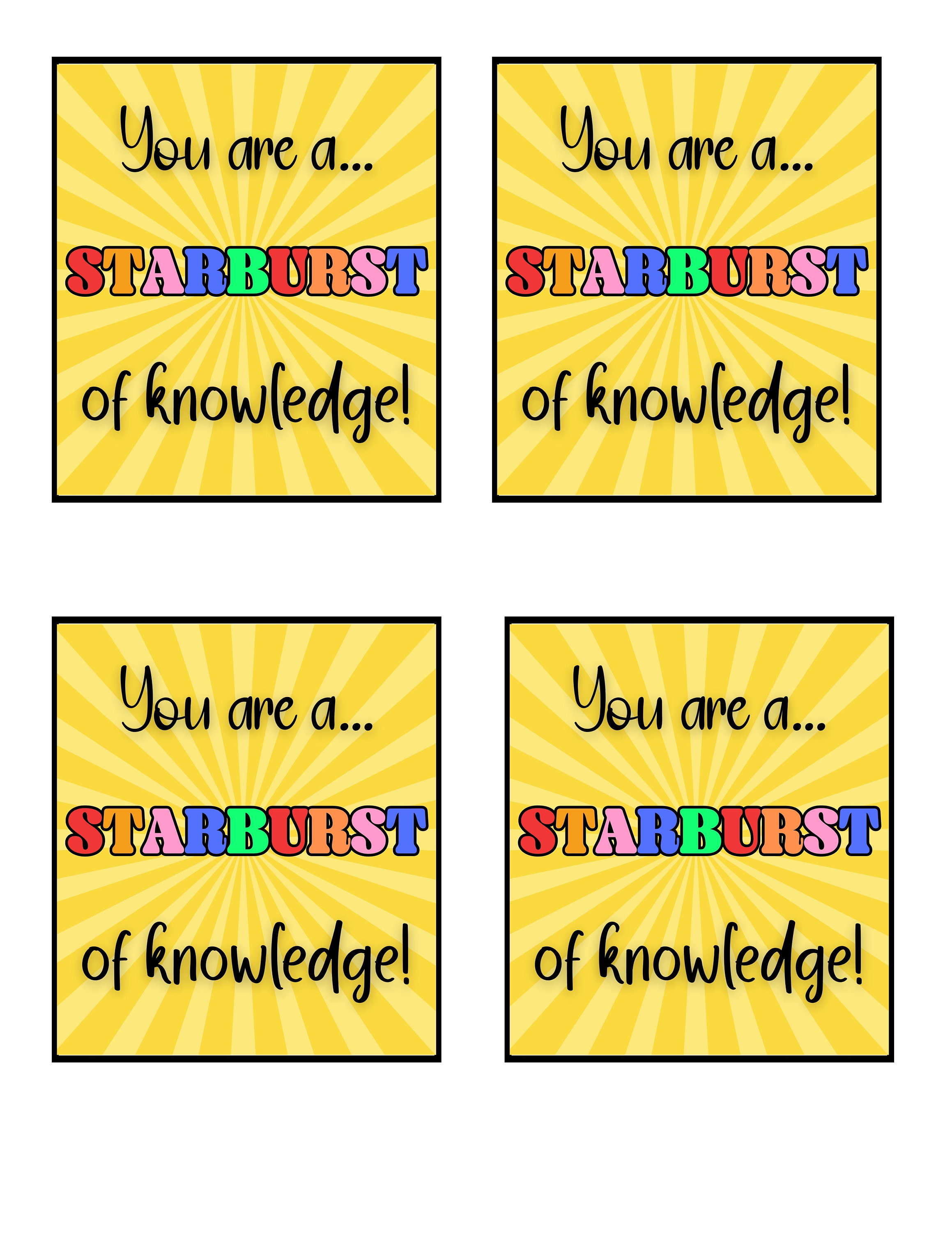 Test Motivation Treat Tags: Candy Encouragement (digital Download) - Etsy