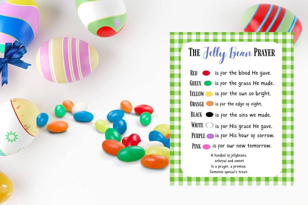Jelly Bean Prayer Printable Card: Easter Story, Treats (digital ...