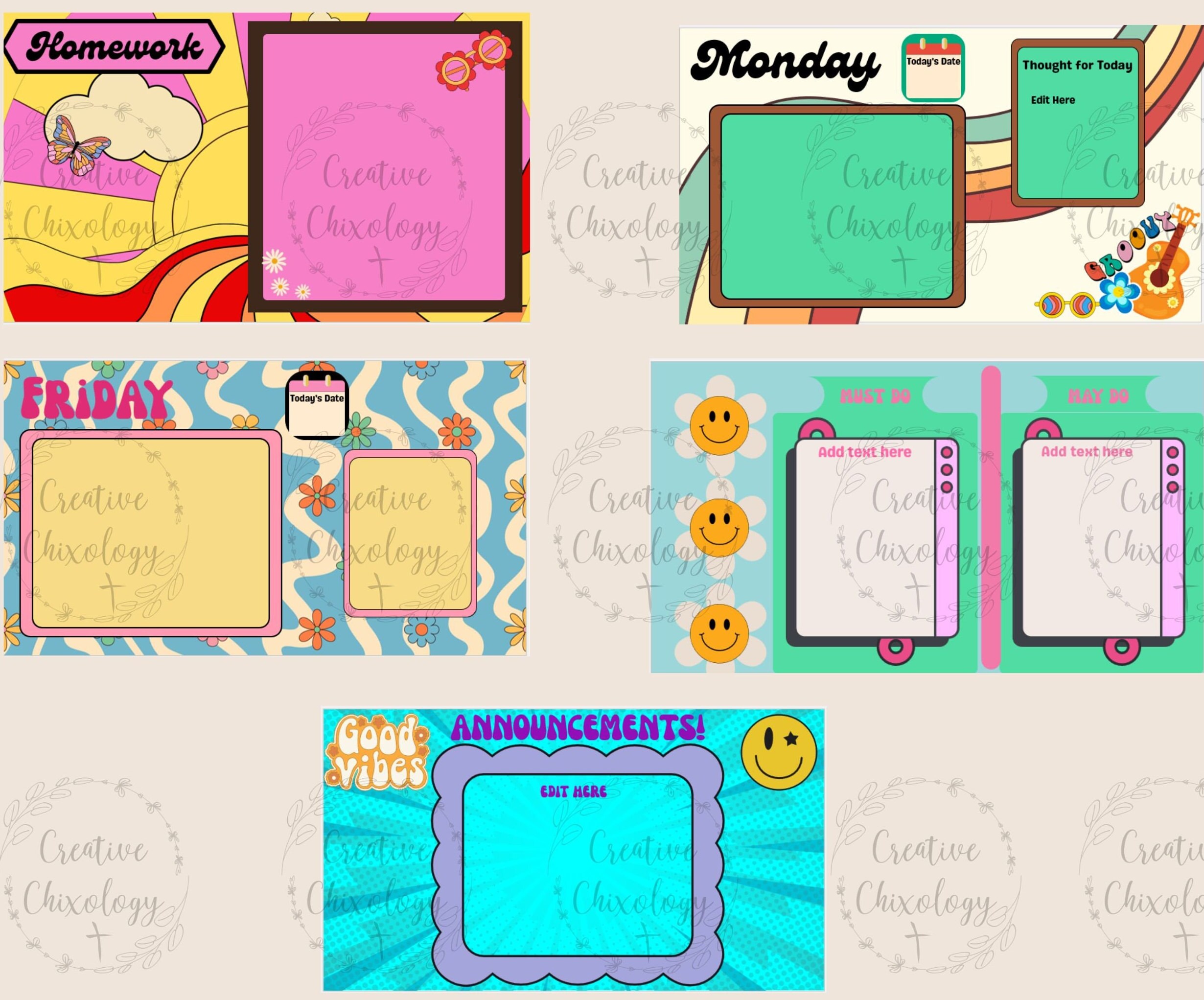 RETRO GROOVY GOOGLE Slides & Powerpoint Templates Retro Vibes Theme ...