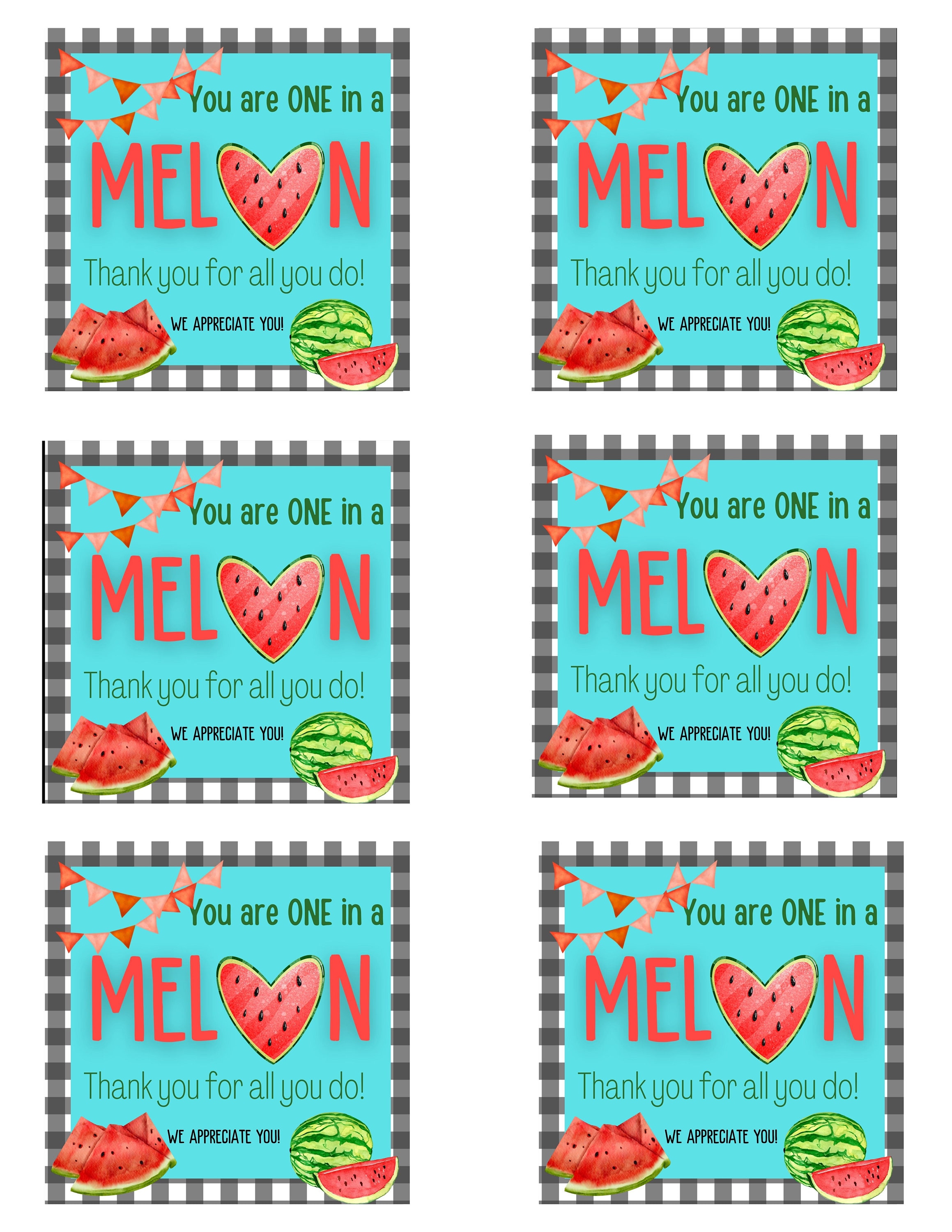 Teacher Appreciation Gift Tag/ Treat Bag Tag Bundle Teacher Thank You ...