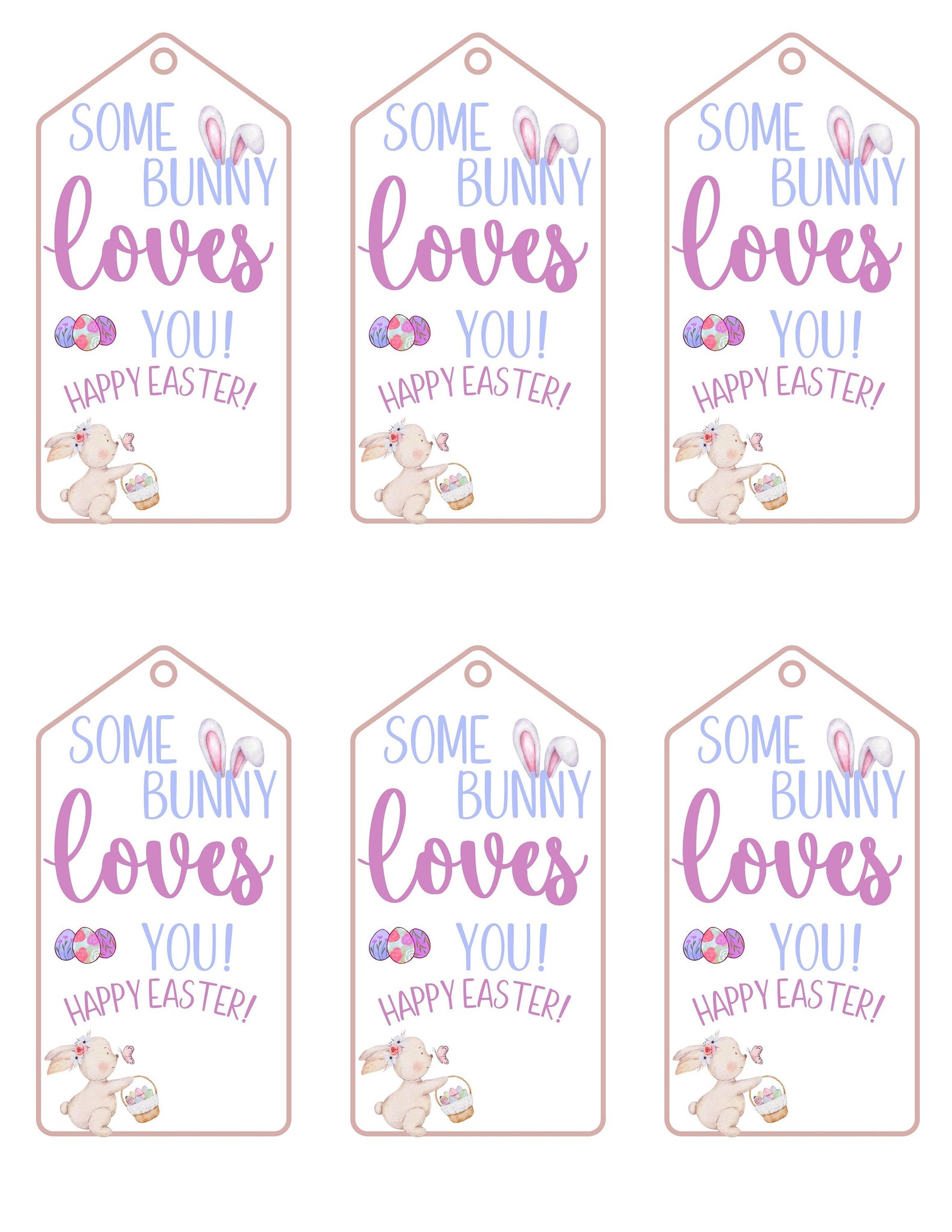 Editable Easter Gift Tag: Some Bunny Loves You (digital Download) - Etsy