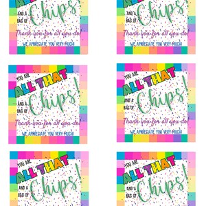 Teacher Appreciation Gift Tag/ Treat Bag Tag Bundle Teacher Thank You ...