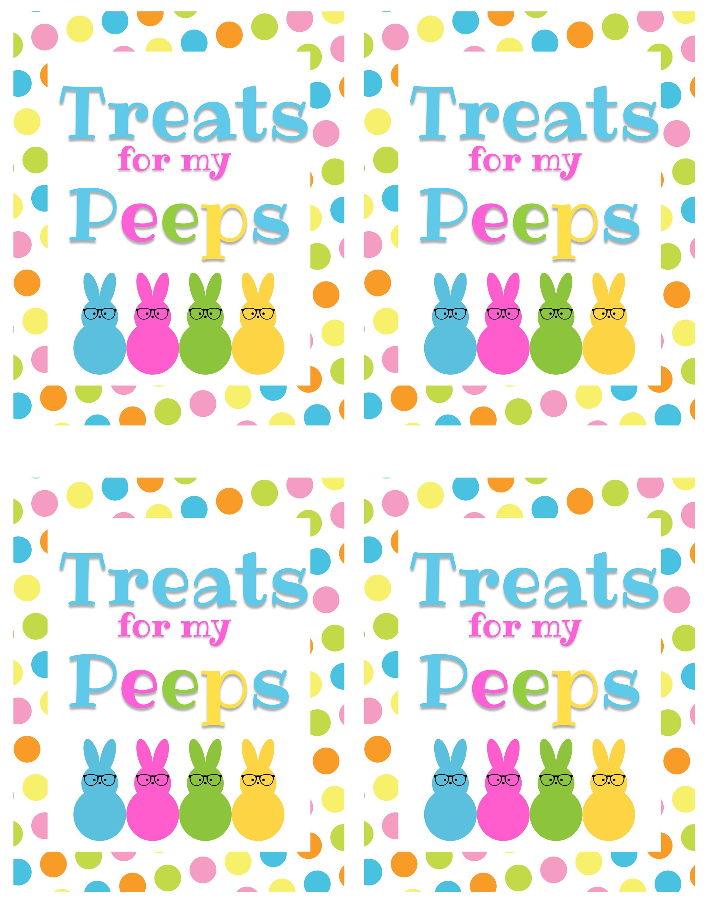 Easter Treats for My Peeps Printable Card Tag (instant Download) - Etsy