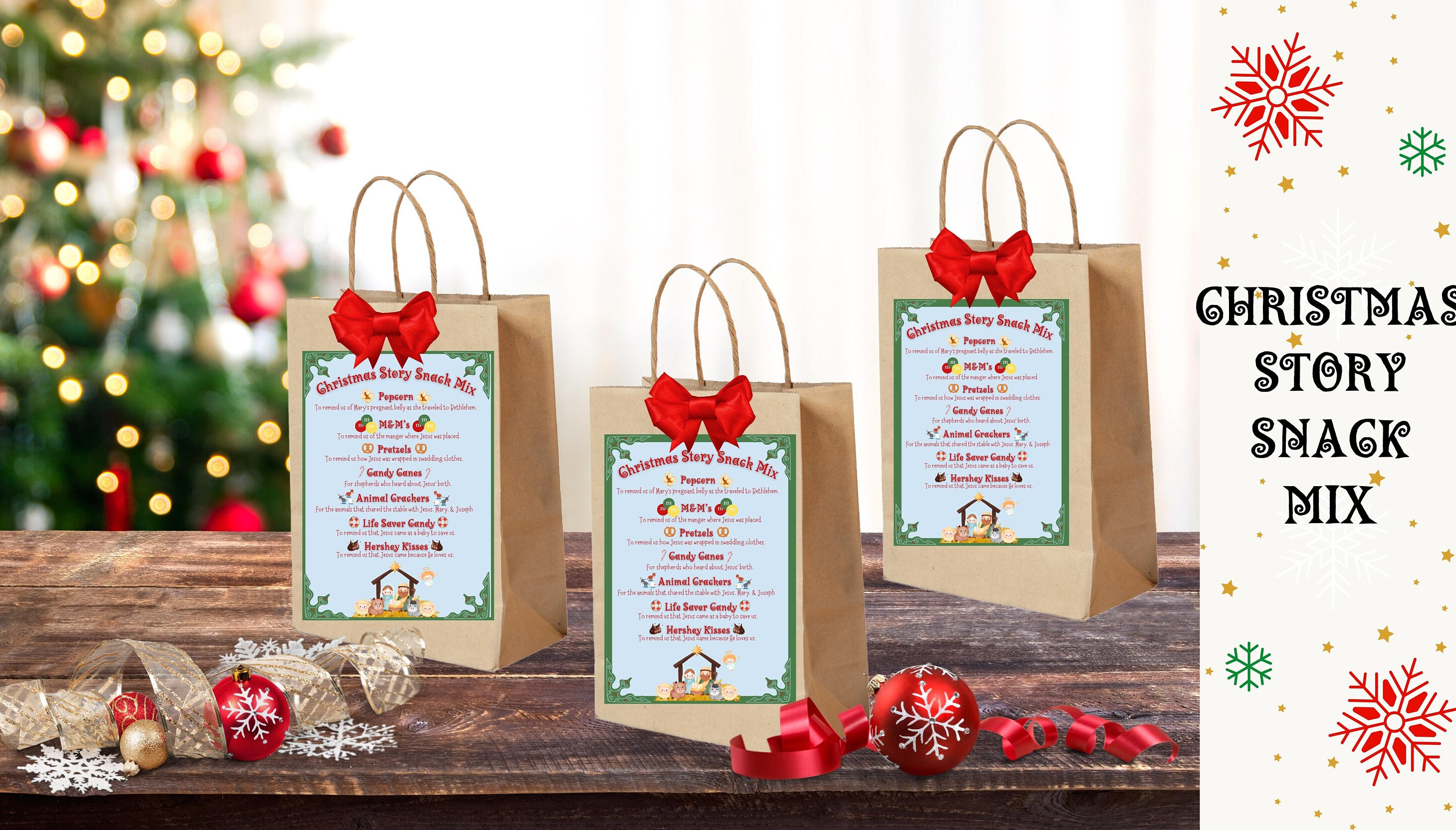 Christmas Story Snack Mix Christmas Story Party Favor Gift Bag Tag ...