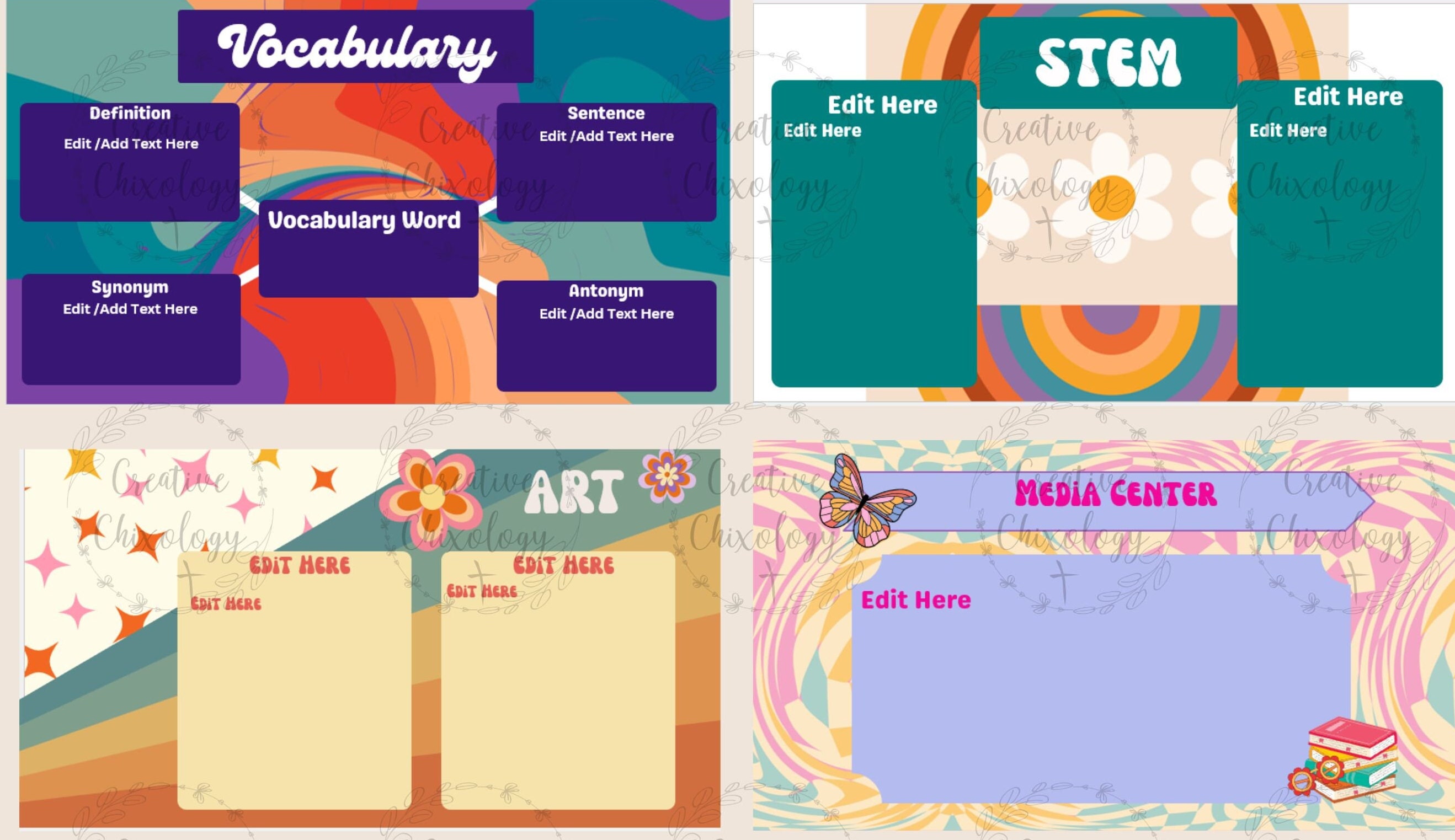 RETRO GROOVY GOOGLE Slides & Powerpoint Templates Retro Vibes Theme ...
