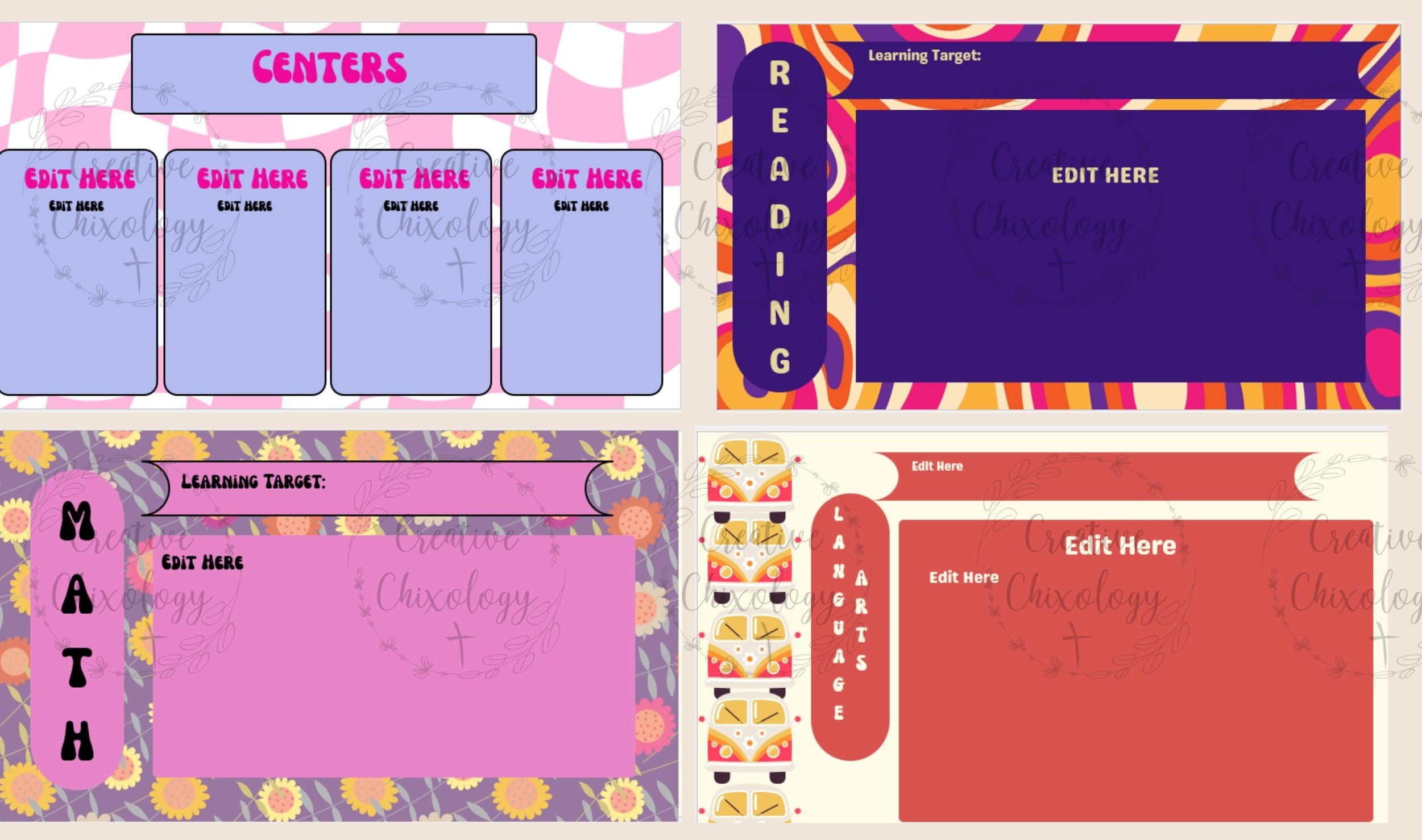 RETRO GROOVY GOOGLE Slides & Powerpoint Templates Retro Vibes Theme ...