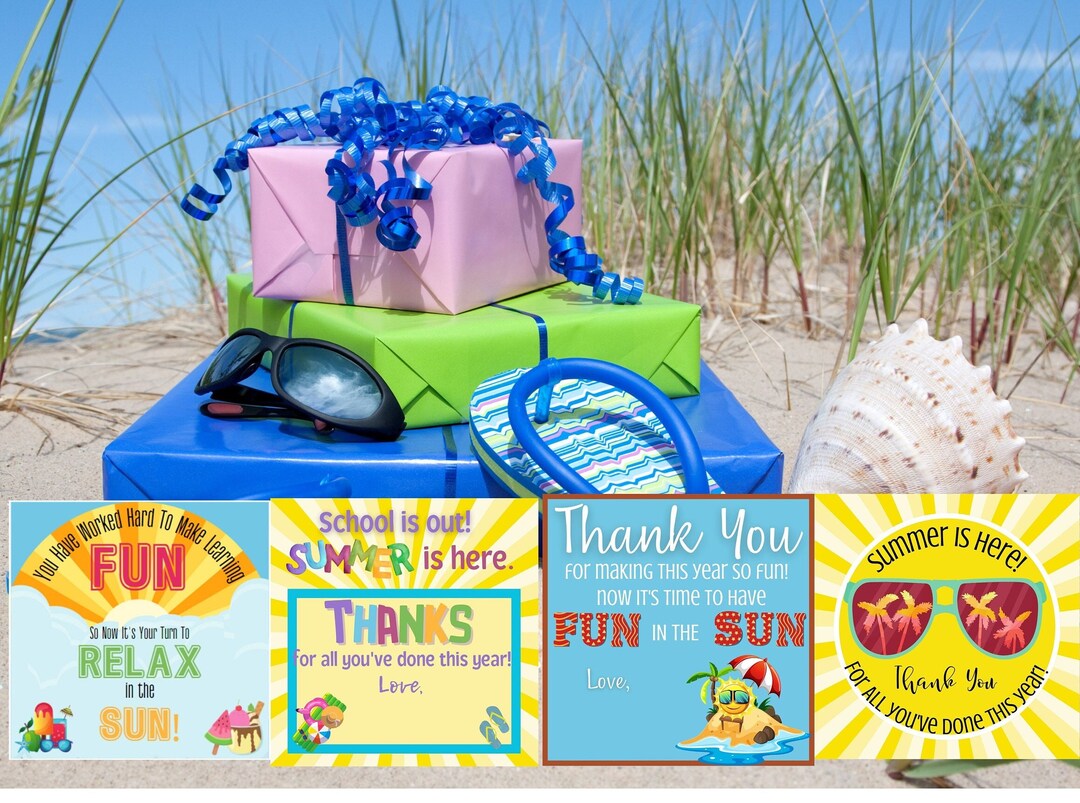 Teacher Appreciation Summer Theme End of Year Gift Tag/ Treat Bag Tag ...