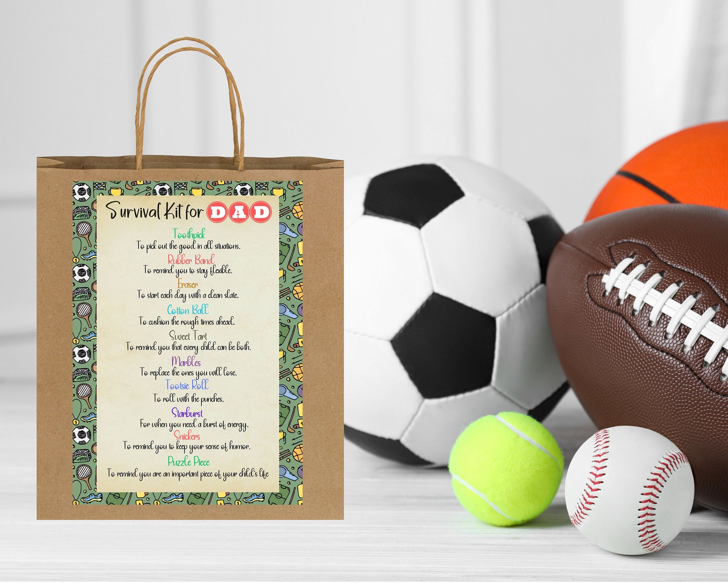 INSTANT DOWNLOAD - Survival Kit for Dad - Survival Kit for Dad - Gift ...