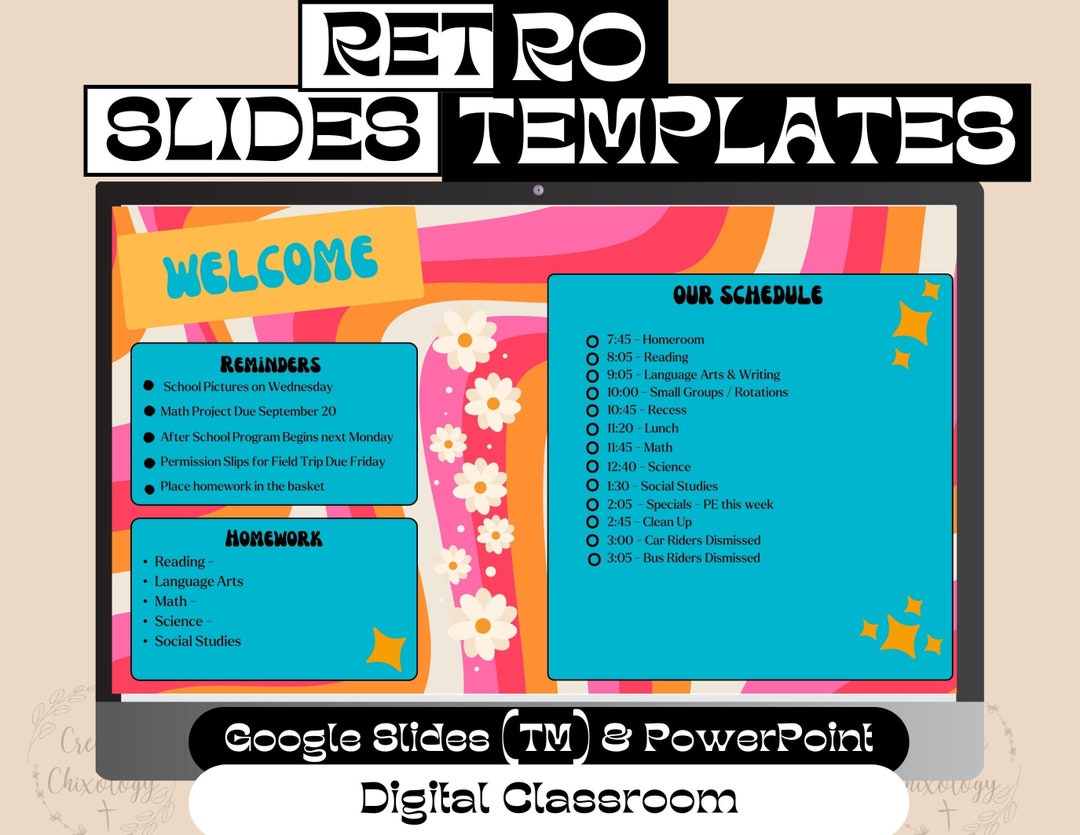 RETRO GROOVY GOOGLE Slides & Powerpoint Templates Retro Vibes Theme ...