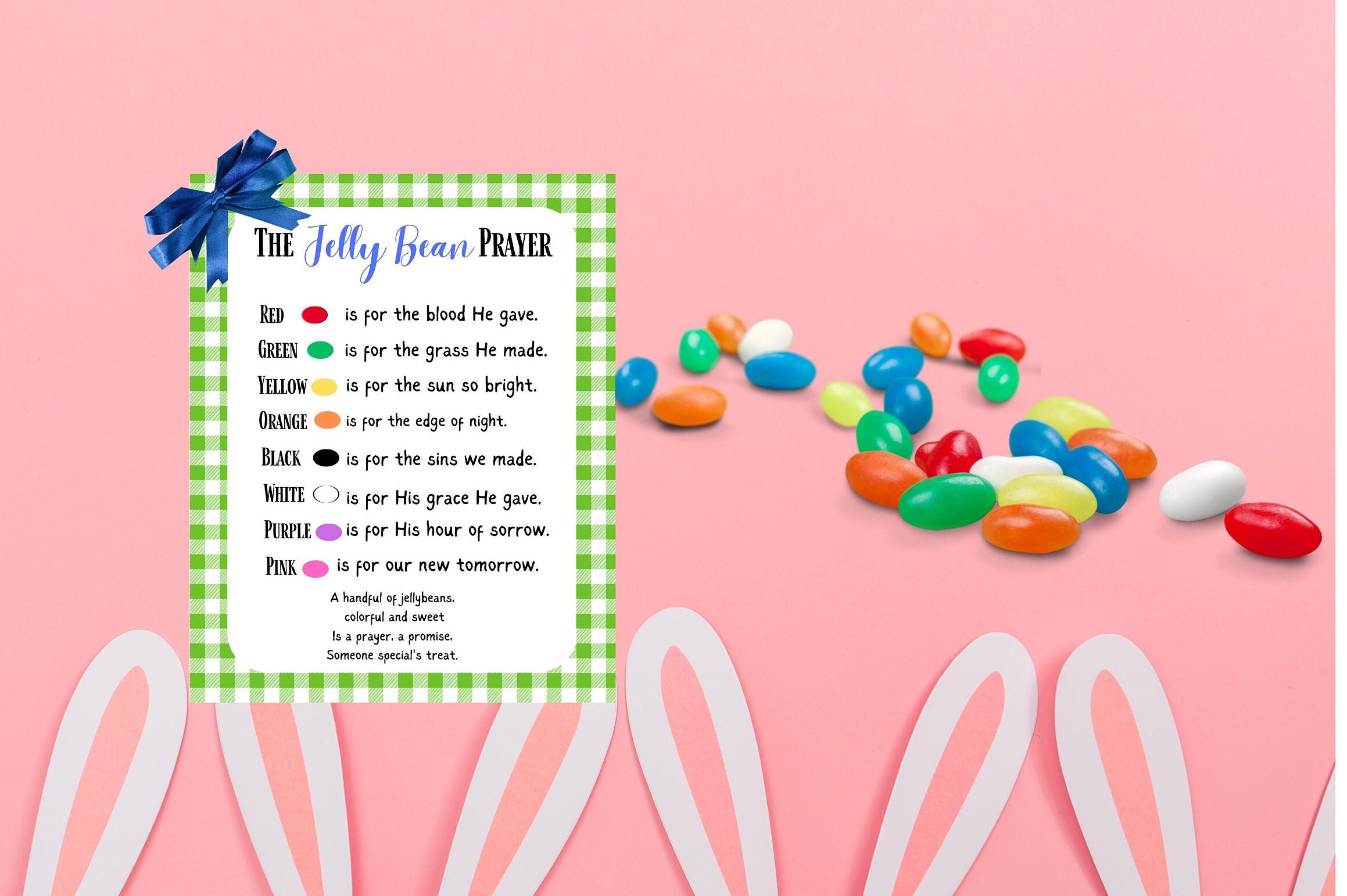 Jelly Bean Prayer Printable Card: Easter Story, Treats (digital ...