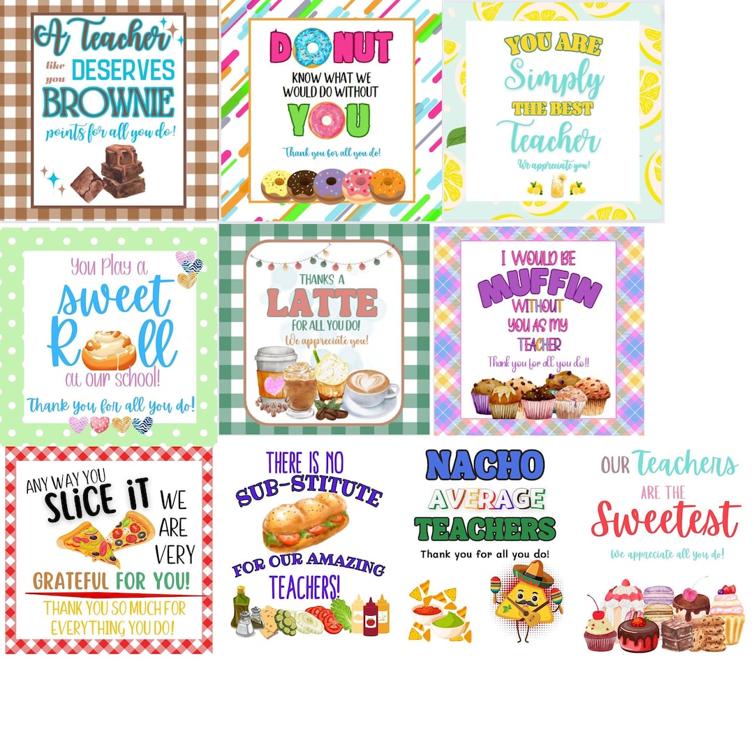 Teacher Appreciation Signs Bundle Teacher Thank You Flyers - Instant ...