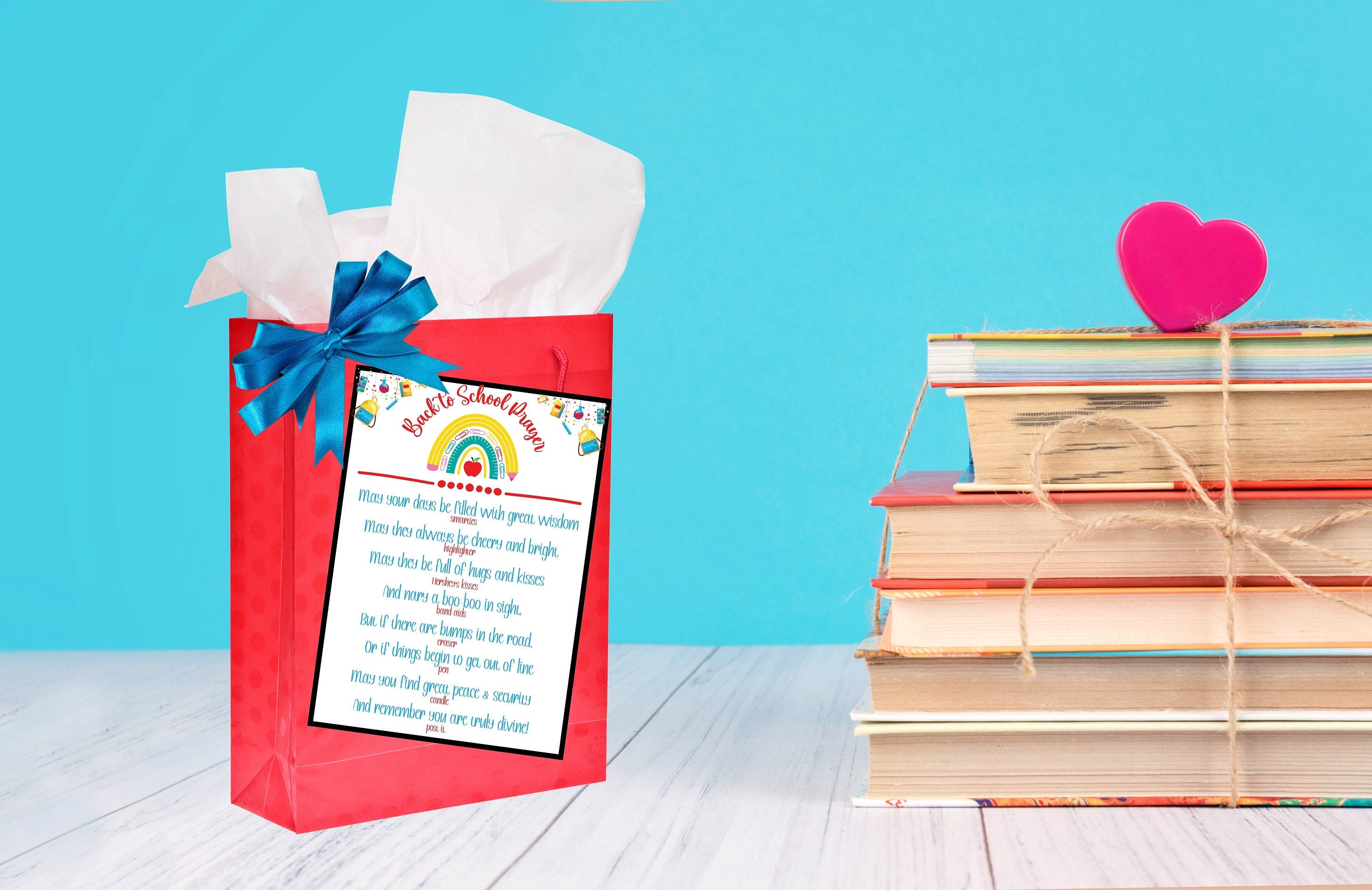 Back to School Prayer Printable, Digital Download Gift Tag ...