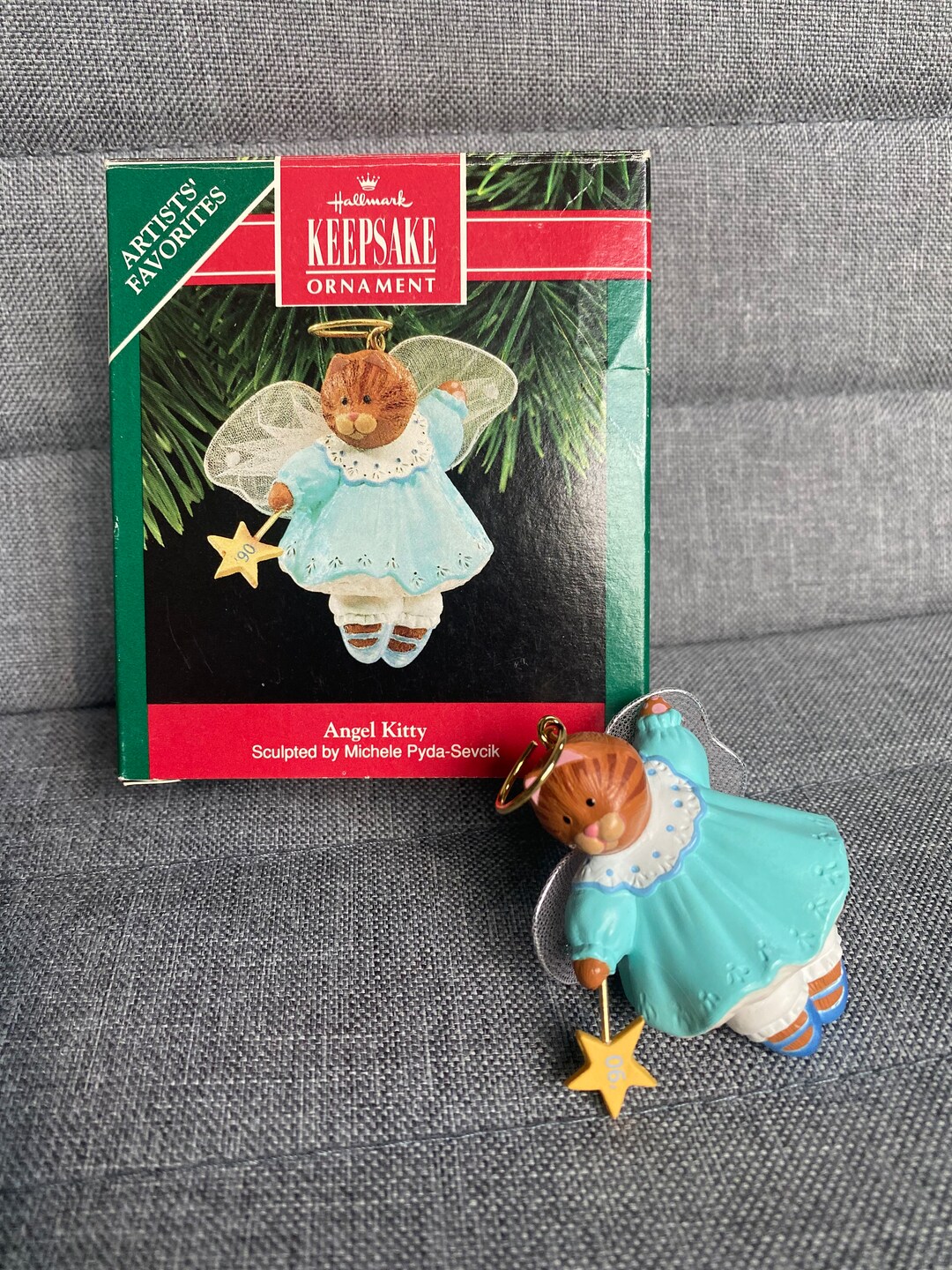 1990 Hallmark angel Kitty Keepsake Ornament - Etsy