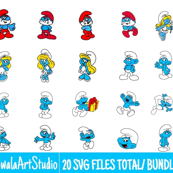 Papa Smurf Svg - Etsy