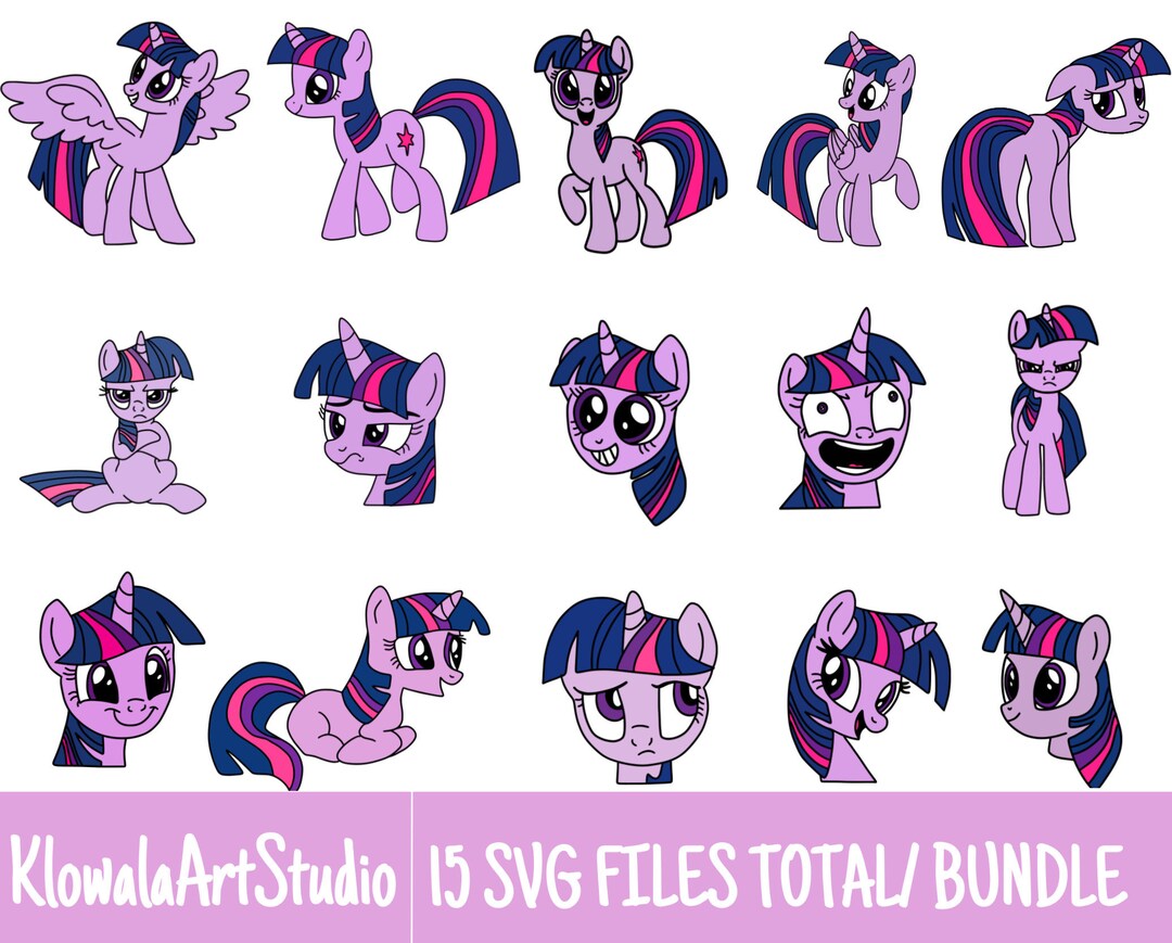 15 Colored Layered Twilight Sparkle MLP SVG Files/bundle for Cricut ...