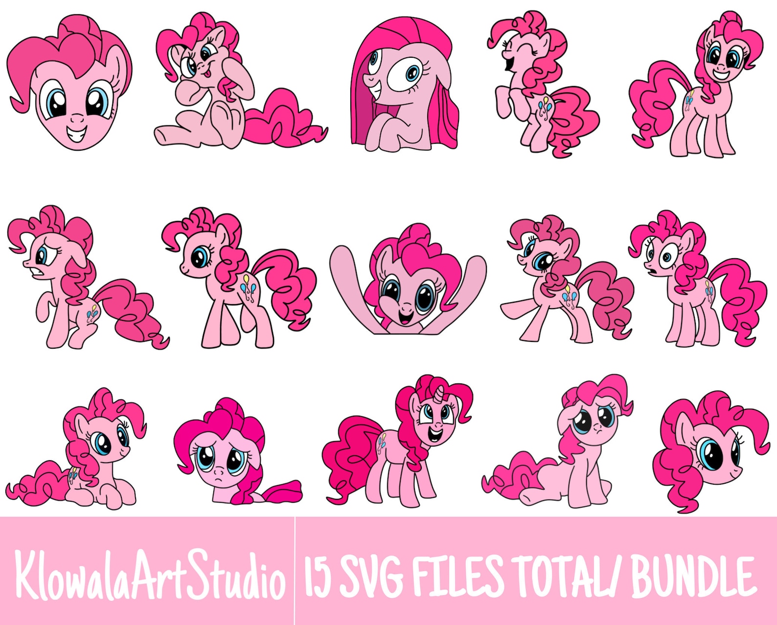 15 Colored Layered Pinky Pie MLP SVG Files/bundle for Cricut, SVG ...