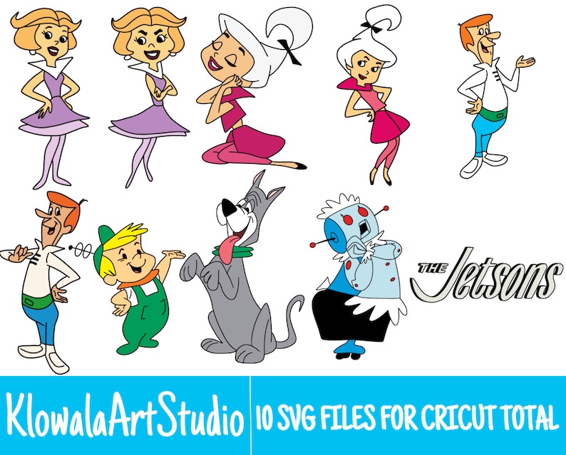 10 Colored Layered the Jetsons Retro Cartoon 60s and 70s SVG Files ...