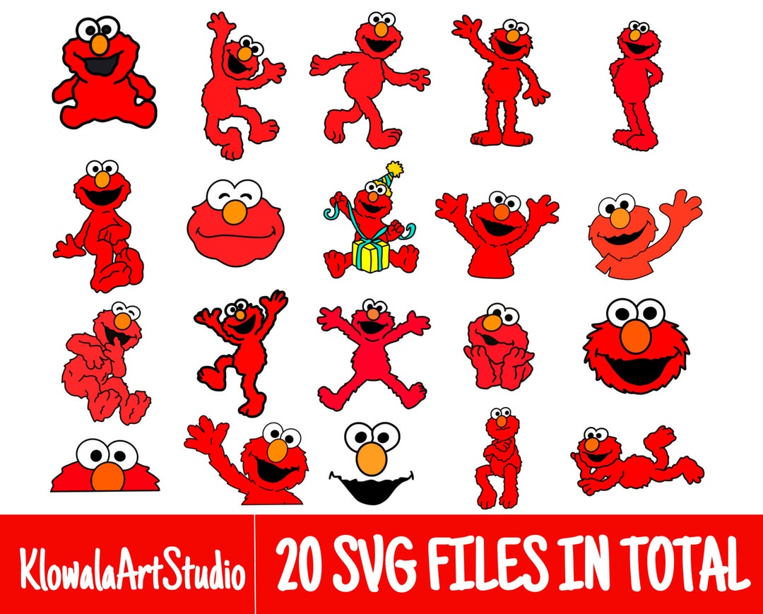 20 archivos SVG en capas de colores para Cricut-Sesame Puppet Bundle ...