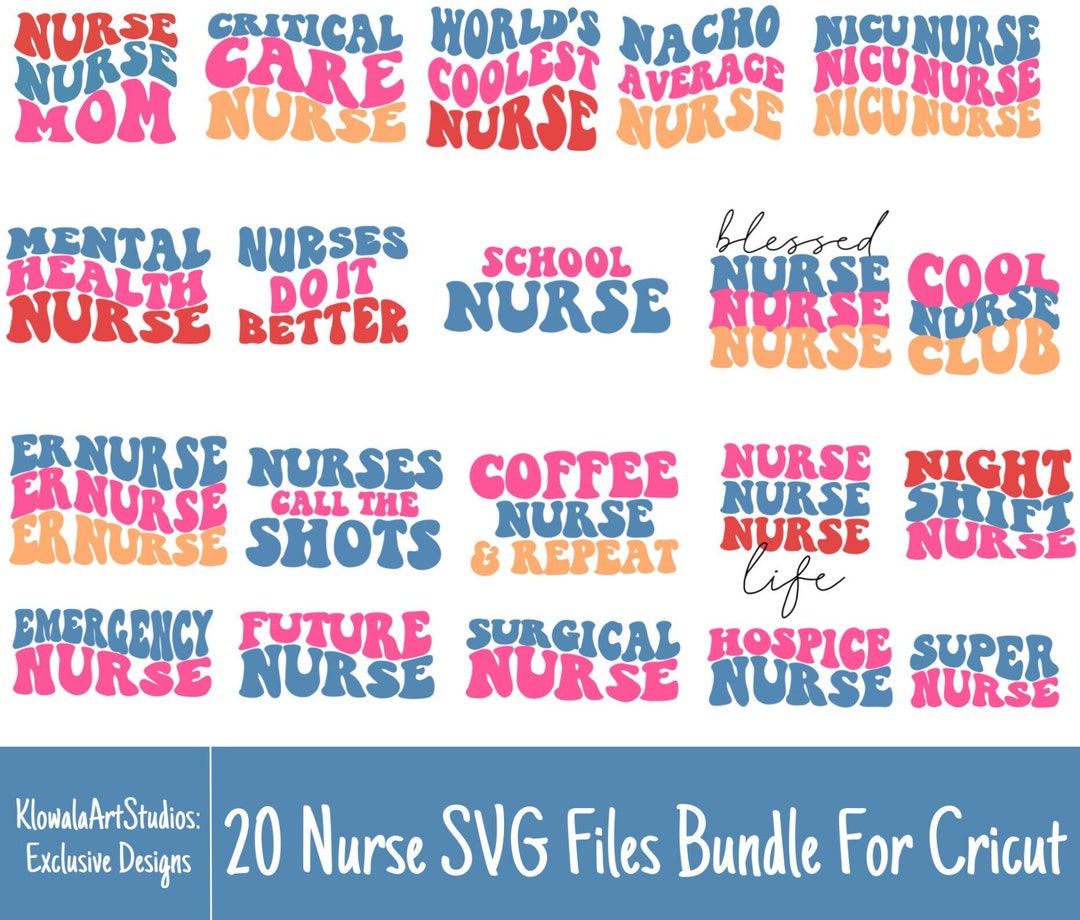20 Colorful SVG Files for Cricut Nurse Bundle for Cricut, SVG, Layered ...