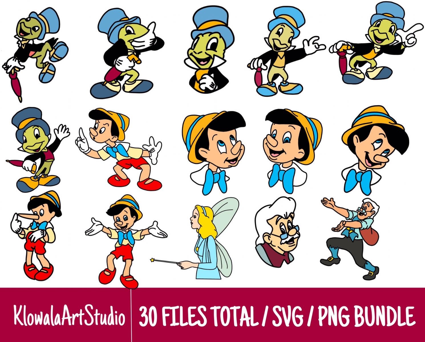 30 Files Total / 15 Colored Layered SVG Files for Cricut/ 15 PNG Files ...